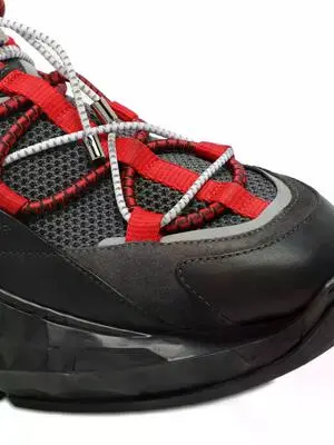 JIMMY CHOO Leather Mesh Low-top Sneakers