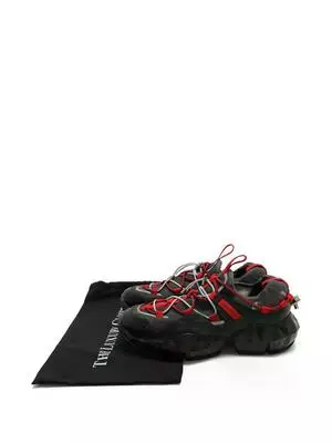 JIMMY CHOO Leather Mesh Low-top Sneakers