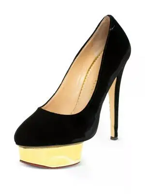 CHARLOTTE OLYMPIA 145mm Velvet Pumps