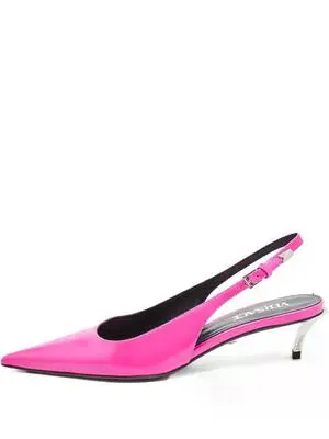 Versace 45mm Leather Slingback Pumps