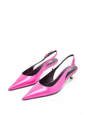 Versace 45mm Leather Slingback Pumps