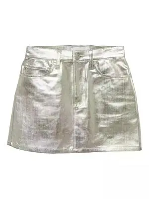 FRAME Metallic Denim Skirt