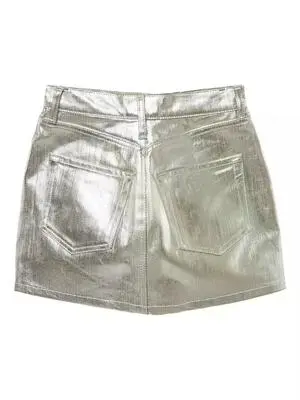 FRAME Metallic Denim Skirt