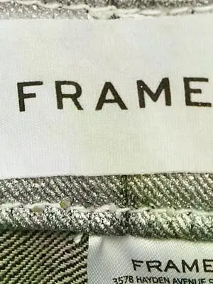 FRAME Metallic Denim Skirt