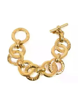 Celine 1990s Logo-engraved Chain Bracelet - Gold