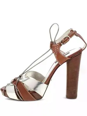 Dolce & Gabbana 125mm Leather Platform Sandals - Brown