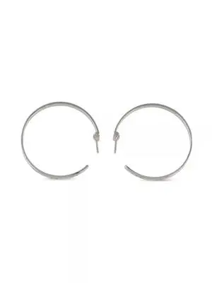 Cartier 2010s 18k White Gold Love Hoop Earrings - Silver