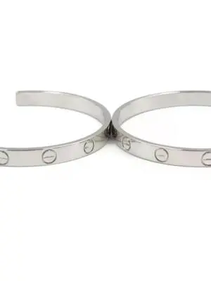 Cartier 2010s 18k White Gold Love Hoop Earrings - Silver