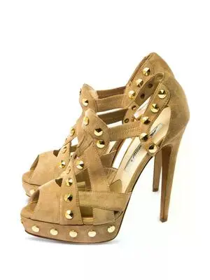 Brian Atwood 140mm Cutout Studded Sandals