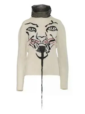 KRIZIA Tiger-embroidered Sweater