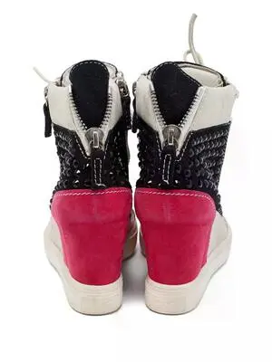 GIUSEPPE ZANOTTI 80mm Crystal-detailing Wedge Sneakers - Black