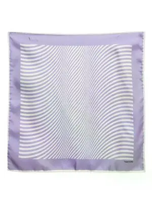 TOM FORD Wave Stripe Pocket-square Scarf - Purple