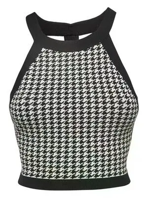NAGNATA Houndstooth-pattern Knit Top