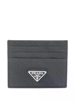 Prada 2020s Leather Card Case - Black