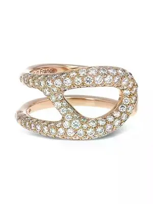 Hermès 18k Rose Gold Chaîne D'ancre Punk Diamond Ring - Pink