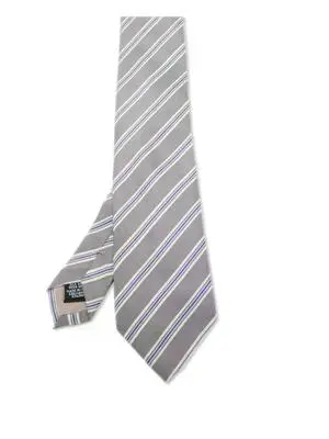 BOSS Striped Silk Neck Tie - Grey