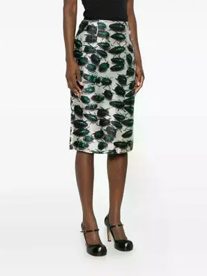 LANVIN Beetle Print High-waisted Skirt
