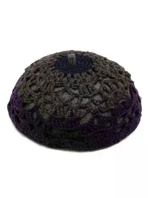 Prada Wool Crochet Beret - Grey