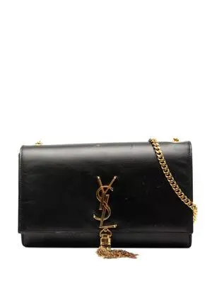 Saint Laurent 2014 Medium Monogram Kate Tassel Crossbody Bag - Black