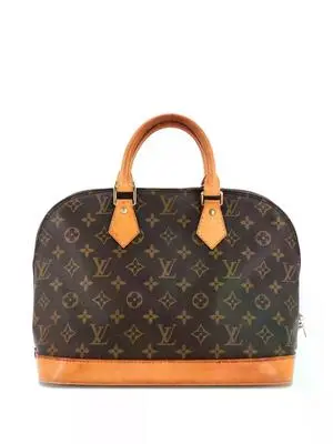 LOUIS VUITTON Vintage Alma Handbag Monogram Canvas Pm Satchel - Brown