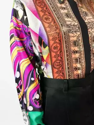 Versace 1990s Abstract Print Silk Shirt