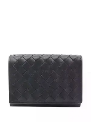 Bottega Veneta 2012-2025 Nappa Intrecciato Trifold Wallet Small Wallets - Black