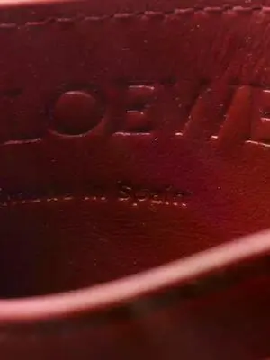 Loewe 2000-2025 Shiny Nappa Calfskin Puffer Anagram Plain Card Holder - Red
