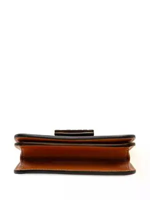 Fendi 2010-2025 Leather Crystal Fab Crossbody Bag - Brown