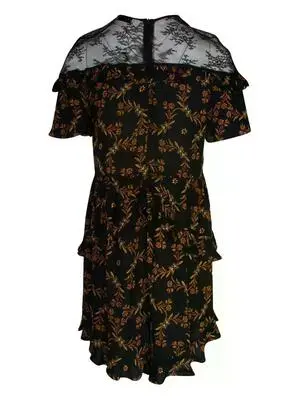 Sandro Floral-print Ruffled Mini Dress