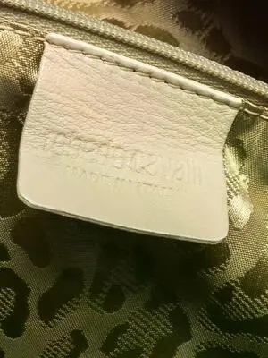 Roberto Cavalli Ruched Leather Shoulder Bag