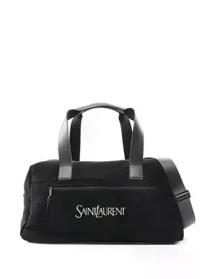 Saint Laurent Logo-embroidered Duffle Bag - Black