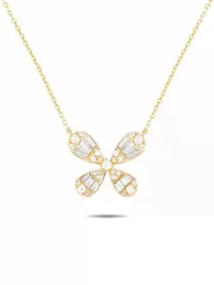 LB EXCLUSIVE 14k Yellow Diamond Flower Necklace - Gold