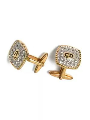 Dior 1990s Logo-engraved Cufflinks Set