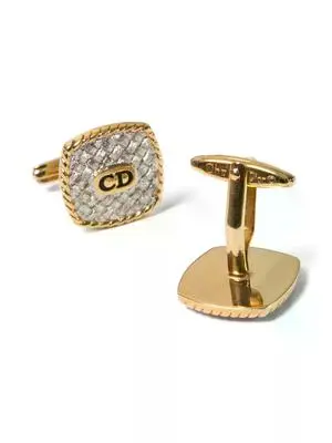 Dior 1990s Logo-engraved Cufflinks Set