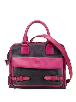 Loewe 2015 Grained Bicolor Calfskin Cruz Satchel
