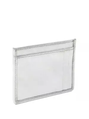 Miu Miu 2010-2025 Metallic Leather Matelasse Card Holder - Silver