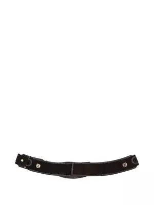 PIROVANO VINTAGE Leather Belt With Logo Plaque