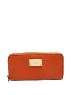 Michael Kors Leather Zip Wallet - Orange