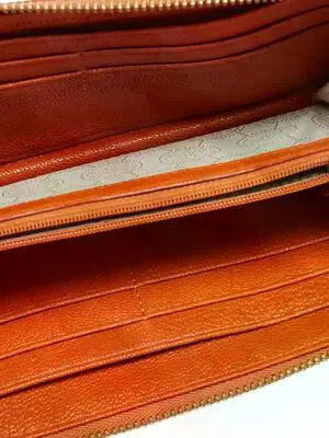 Michael Kors Leather Zip Wallet - Orange