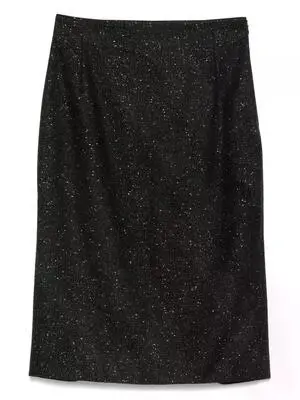 John Galliano 2000s Bow-detail Wool-blend Skirt