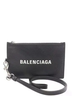 Balenciaga 2010-2025 Leather Fragment Purse Coin Pouch - Black