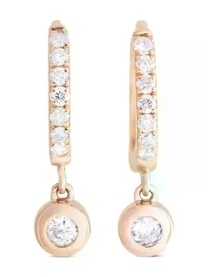 LB EXCLUSIVE 14k Rose Gold Diamond Drop Earrings - Pink
