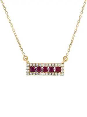 LB EXCLUSIVE 14k Gold Ruby And Diamond Necklace - Yellow