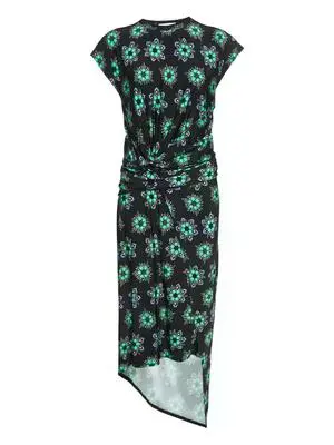Rabanne Floral-print Jersey Dress - Black