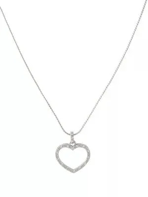 Nina Ricci 1980s Heart Pendant Necklace - Silver