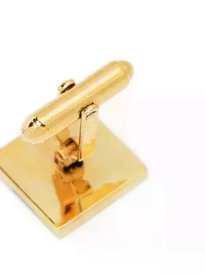 Dior 1980s Two-tone Logo-engraved Cufflinks