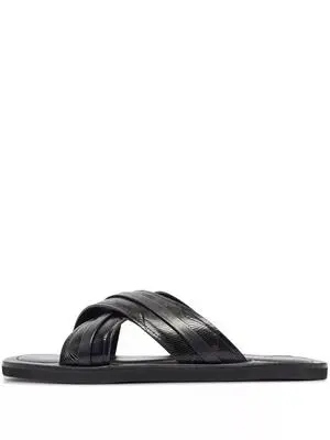 MALONE SOULIERS Gabriel Cross-strap Leather Sandals - Black