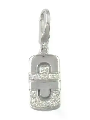 BVLGARI 2010s Parentesi Diamond Charm Pendant - Silver