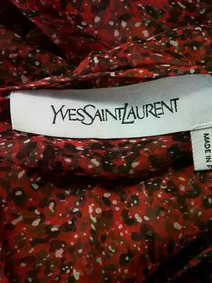 Saint Laurent Tied-neck Silk Dress - Red