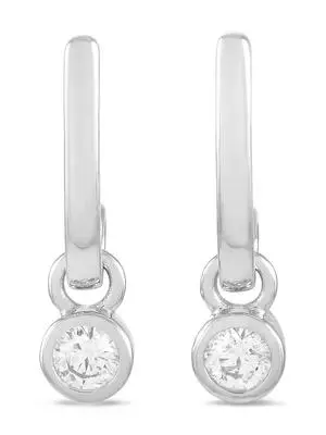 LB EXCLUSIVE 14k White Gold Diamond Drop Earrings - Silver